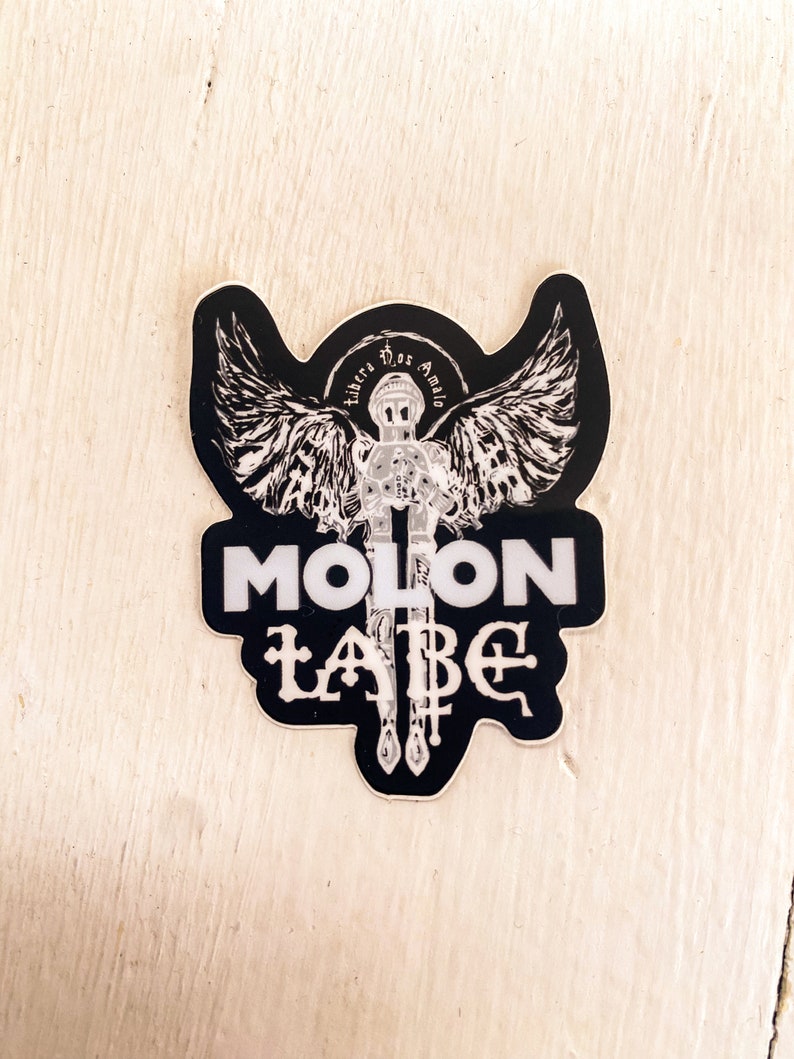 Mini-saint Michael Archangel Sticker: Molon Labe, Libera Nos Amalo ...