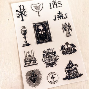 Catholic Sticker Sheet of Little Vintage Catholic Images | 12 Images ...