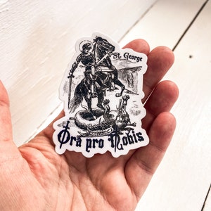 St. George Sticker: Vintage Catholic Art, Ora Pro Nobis - Etsy