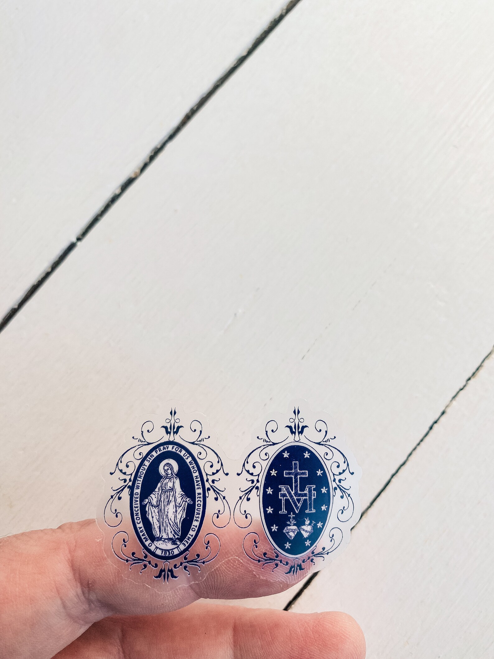 Miraculous Medal Clear Sticker: Vintage Catholic Gift (2x1.39”) - Etsy