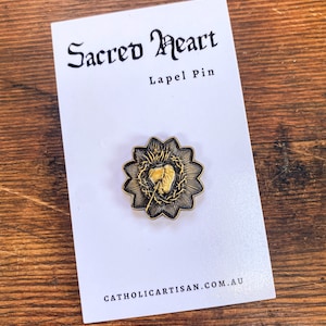 Sacred Heart Lapel Pin: Antique Metal Catholic Christian Gift - Etsy