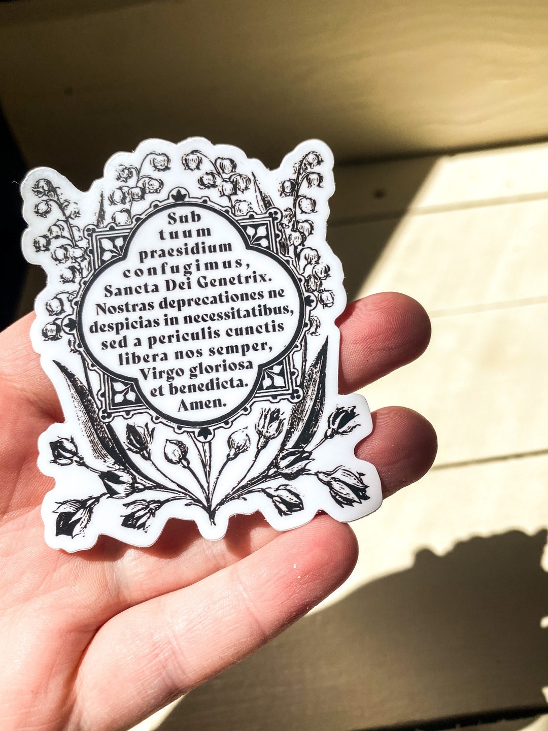 Sub Tuum Praesidium Sticker: Vintage Marian Hymn, Catholic Decal - Etsy