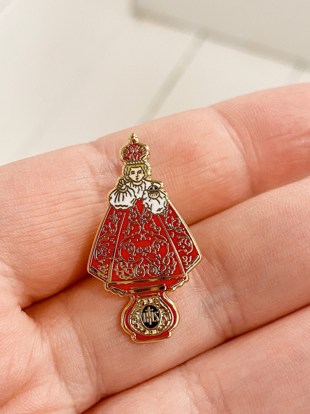 Catholic Pin | Vintage Holy Infant of Prague | Hard Enamel Lapel Pin ...