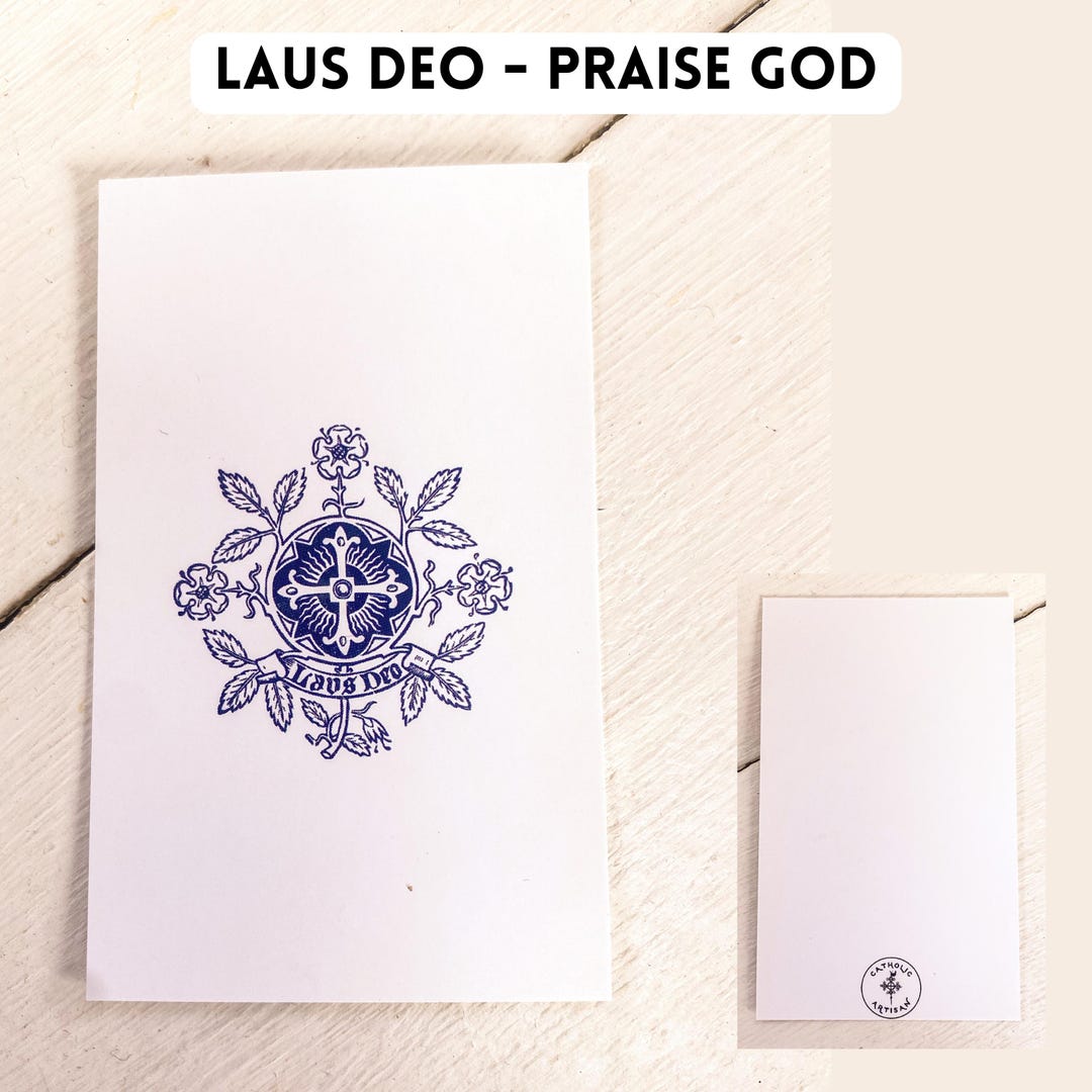 Laus Deo Prayer Card: Vintage Catholic Gift Card - Etsy
