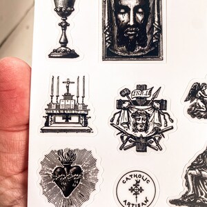 Catholic Sticker Sheet of Little Vintage Catholic Images | 12 Images ...