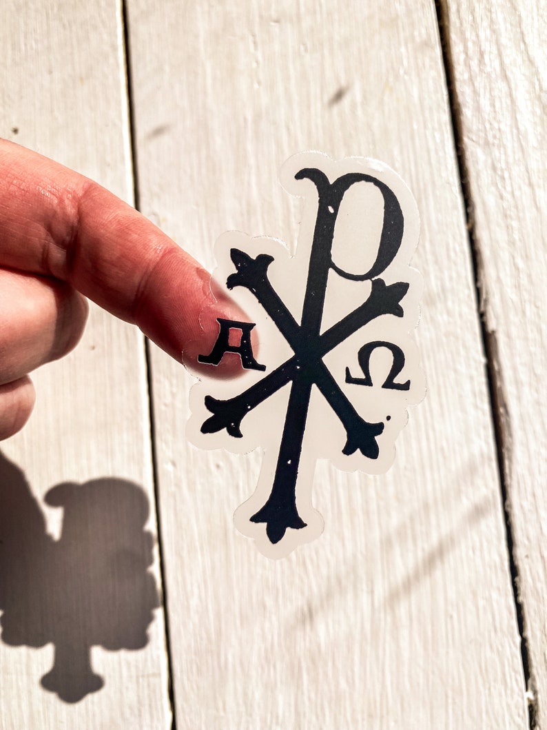 Chi Rho Christian Sticker: Black & Clear Symbol for Christ, 3" | UV and ...