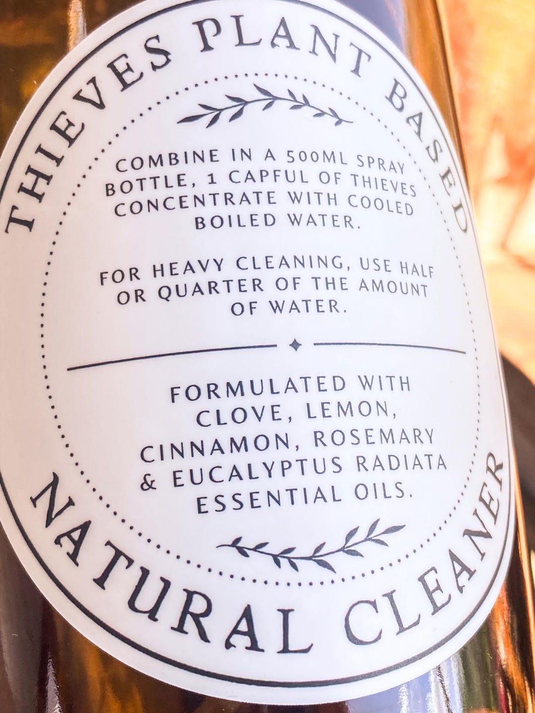 Thieves Spray Bottle Sticker: UV & Water Resistant, Recipe Included - Etsy