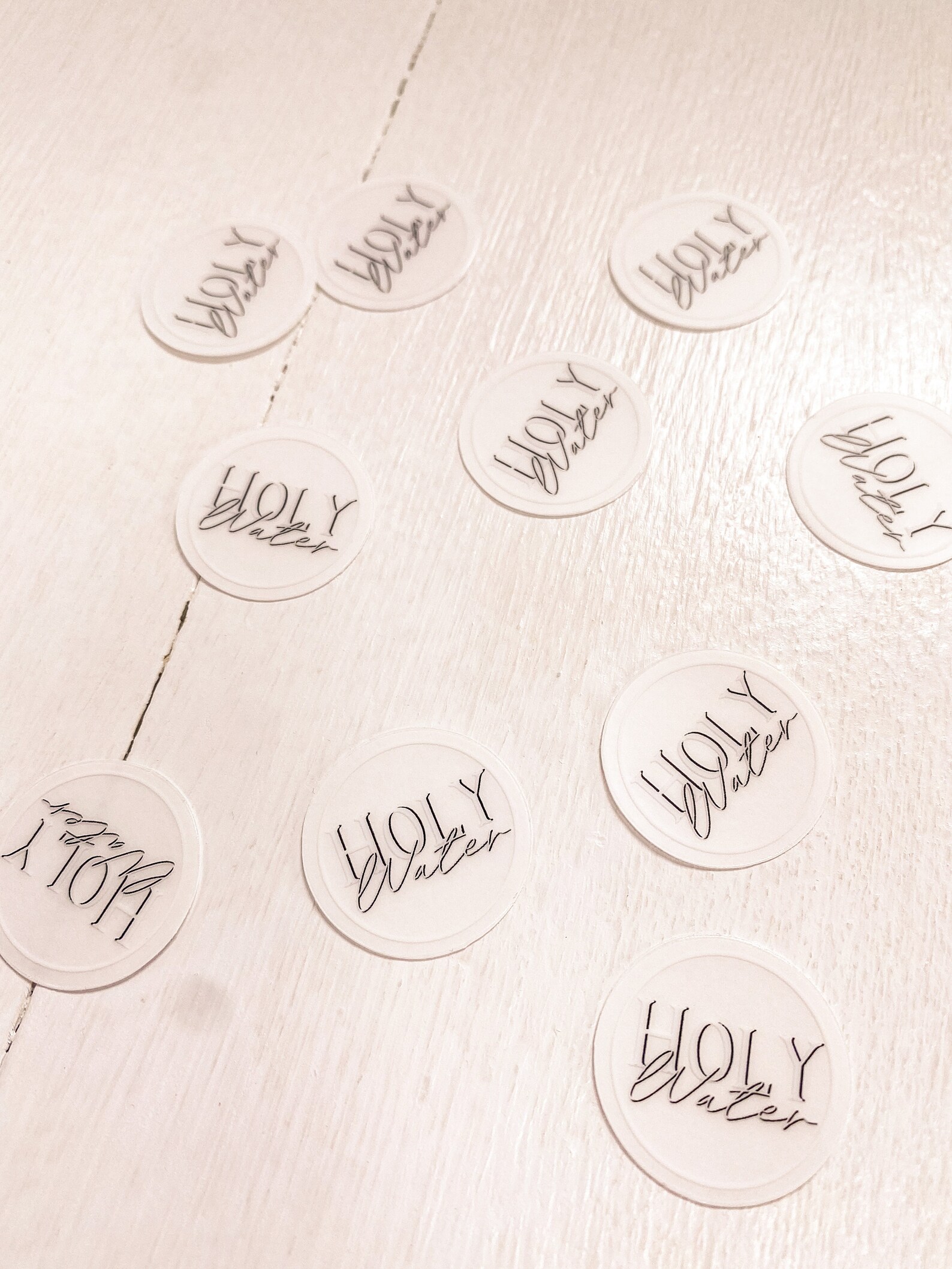 Holy Water Stickers: Clear Decals, Catholic Gift (1 Inch/25mm) - Etsy