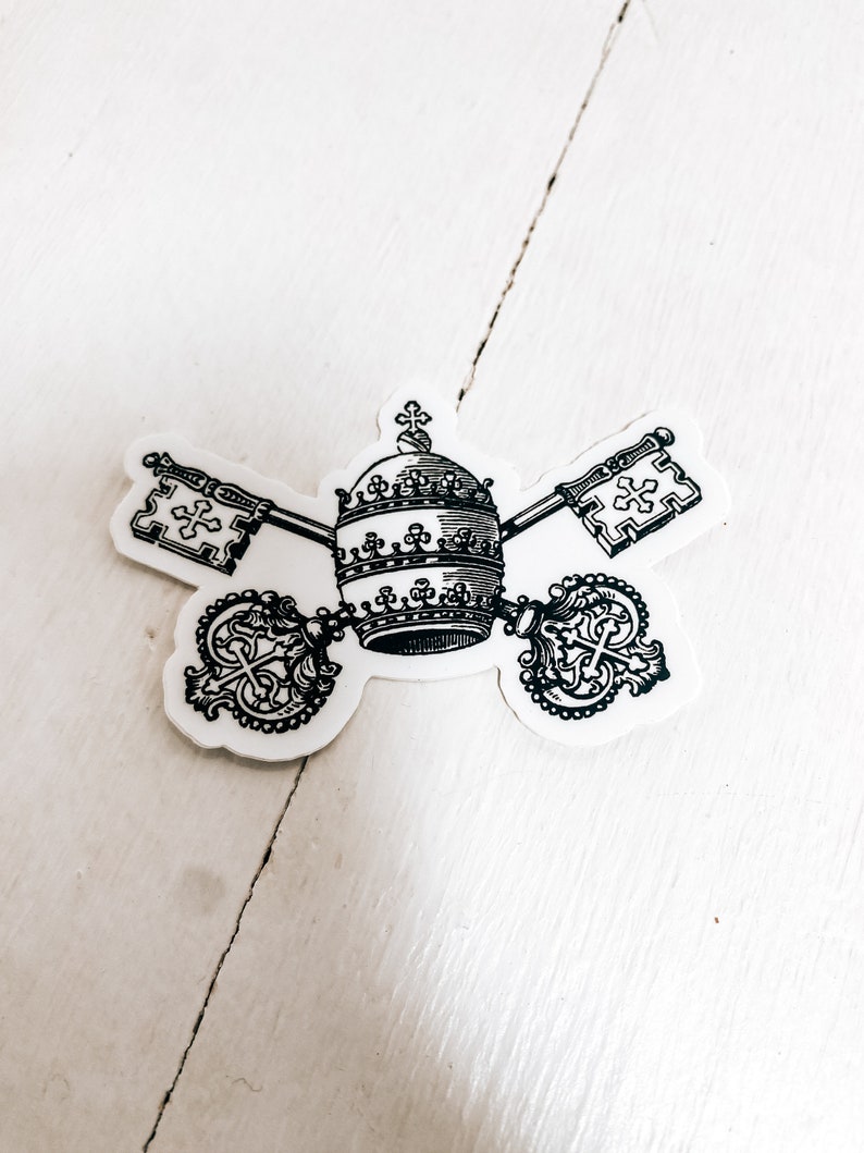 Papal Keys Sticker: Vintage Catholic Gift - Etsy