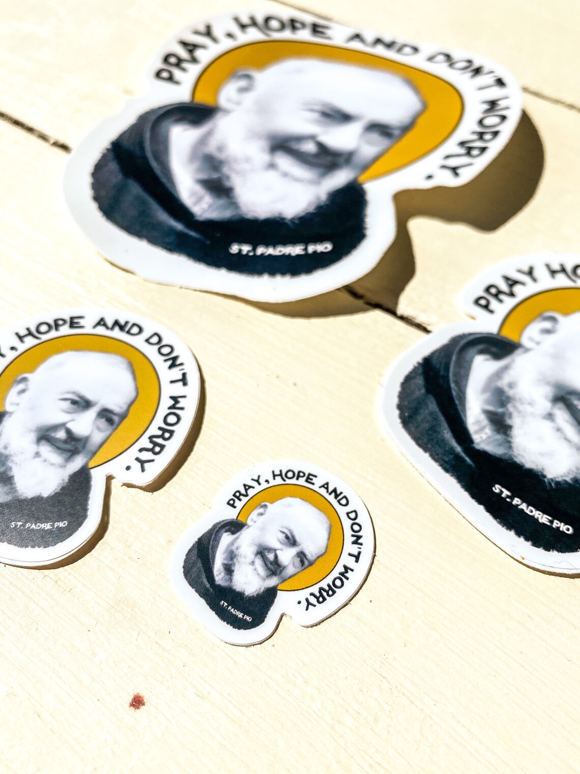 St. Padre Pio Catholic Sticker: "pray, Hope, Don't Worry" - Etsy