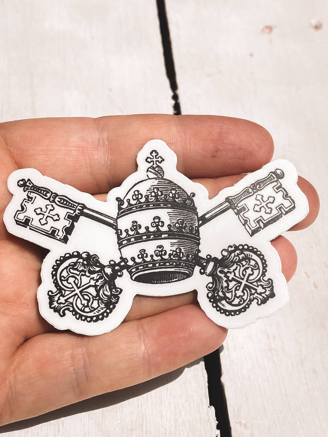 Papal Keys Sticker: Vintage Catholic Gift - Etsy