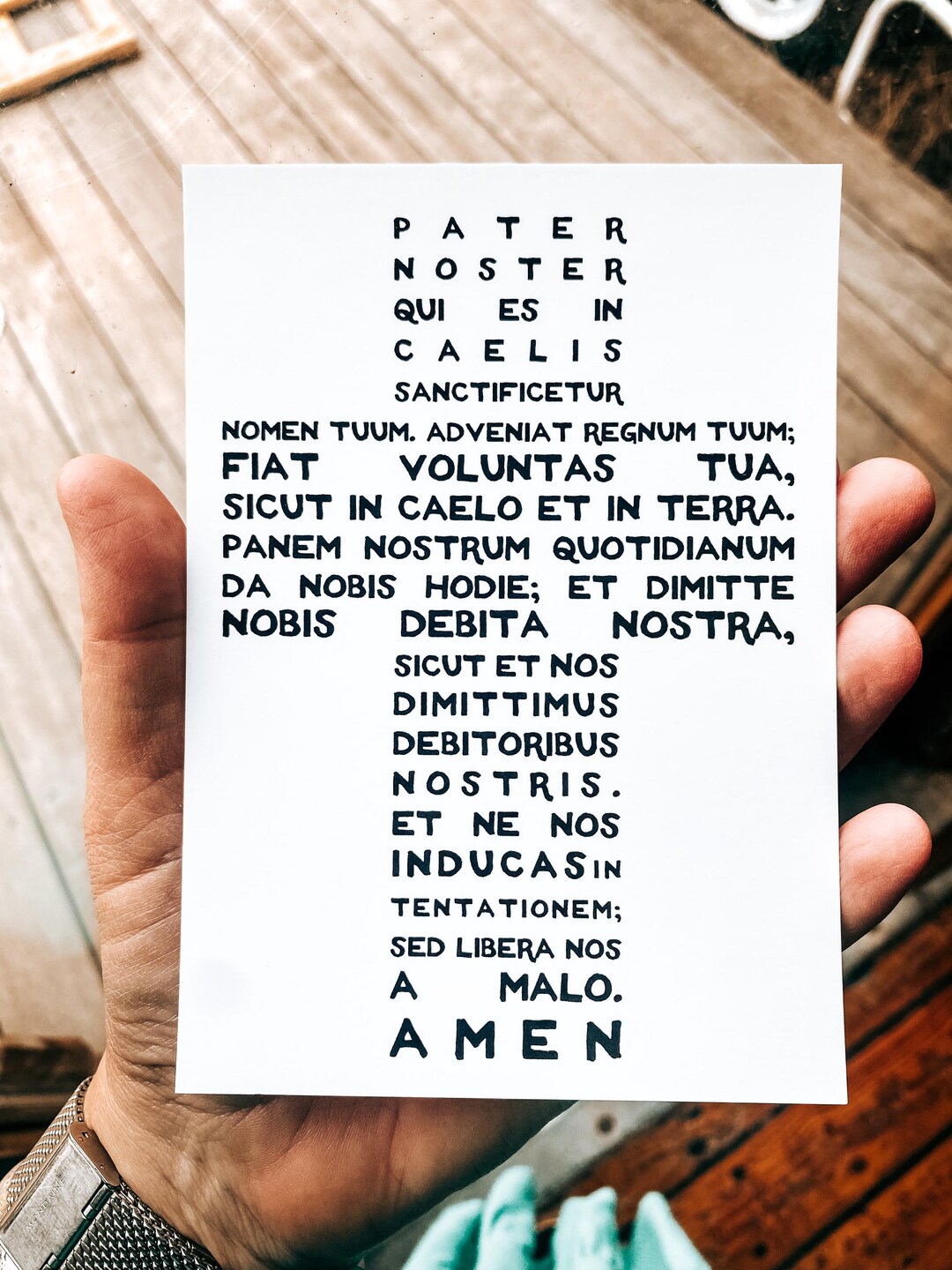 POSTCARD PRINT | Pater Noster | Our Father | the Lord's Prayer ...