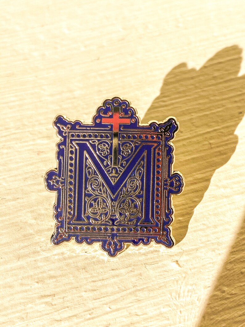 BULK PRICE Marian Cross Catholic Pins with included | Etsy