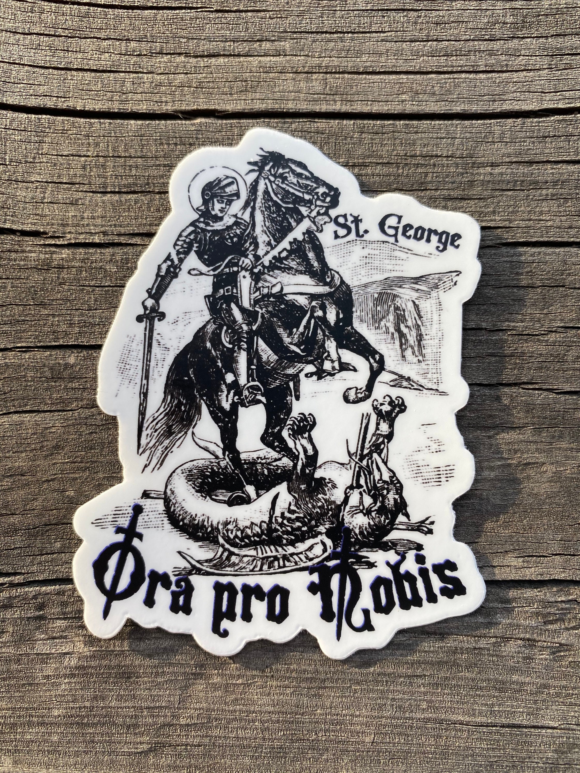St. George Sticker: Vintage Catholic Art, Ora Pro Nobis - Etsy