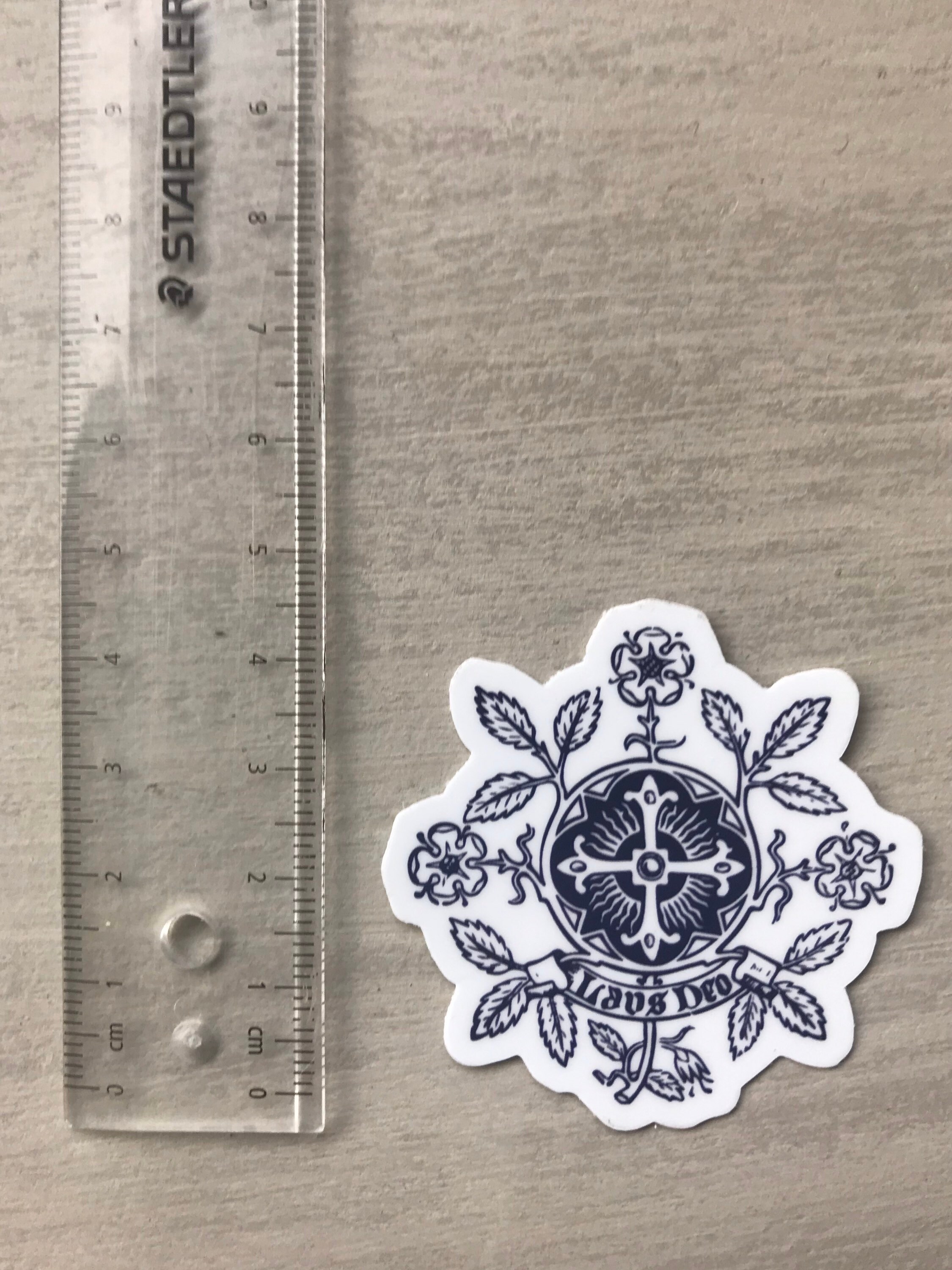 MINI- Laus Deo Sticker/decal Latin Christian Catholic, Vintage Sticker ...