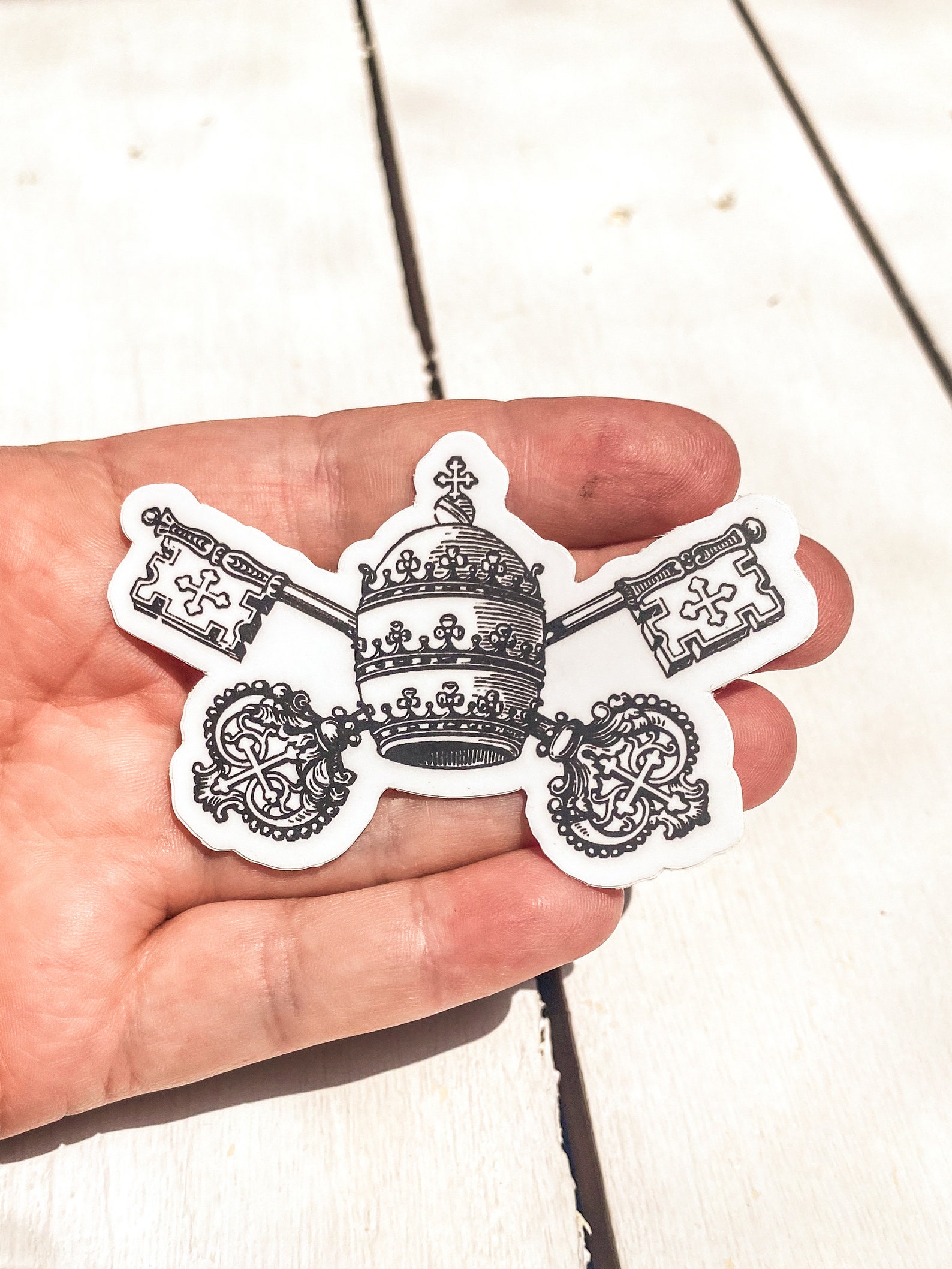 Papal Keys Sticker: Vintage Catholic Gift - Etsy