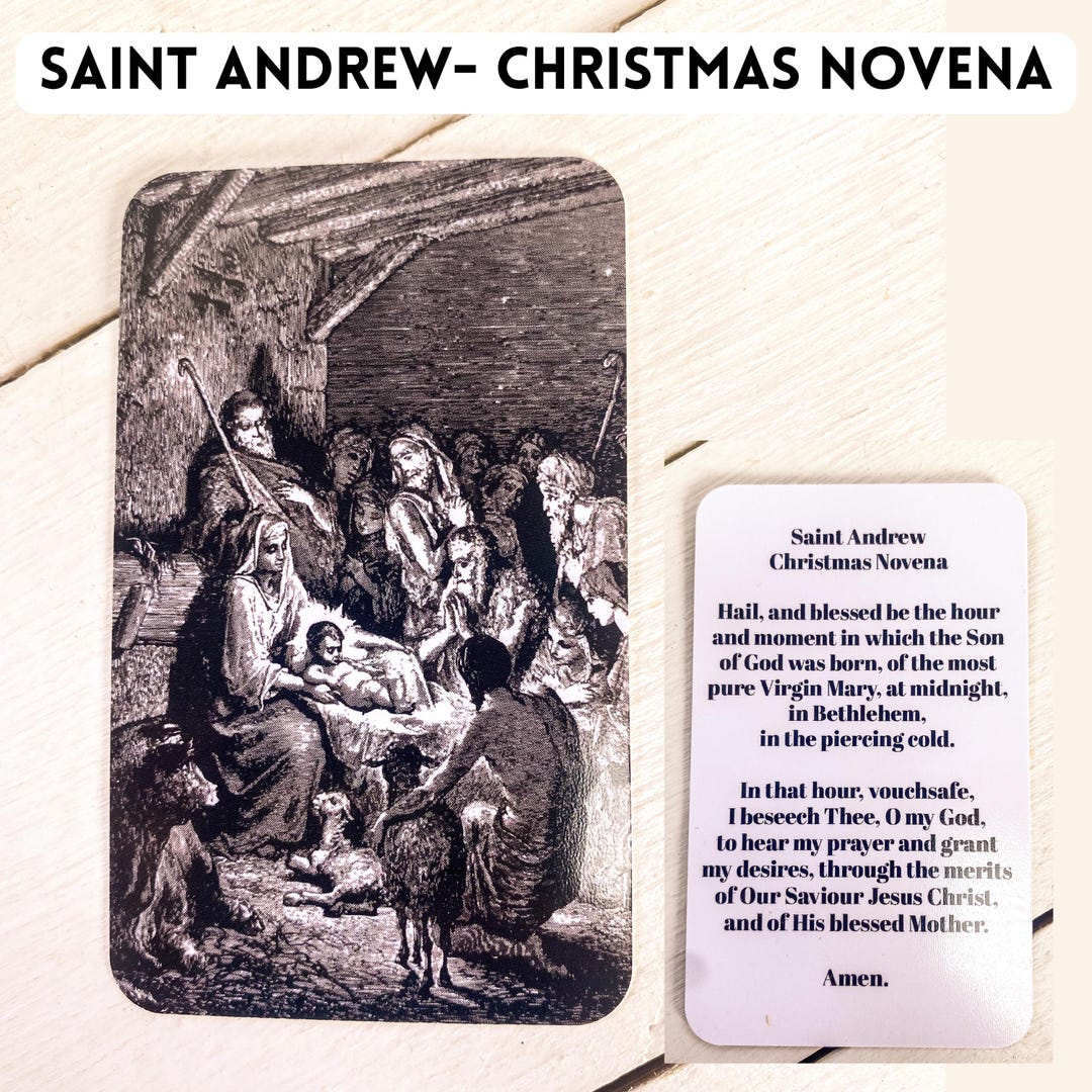 Vintage Nativity Prayer Card: St. Andrew Christmas Novena - Etsy
