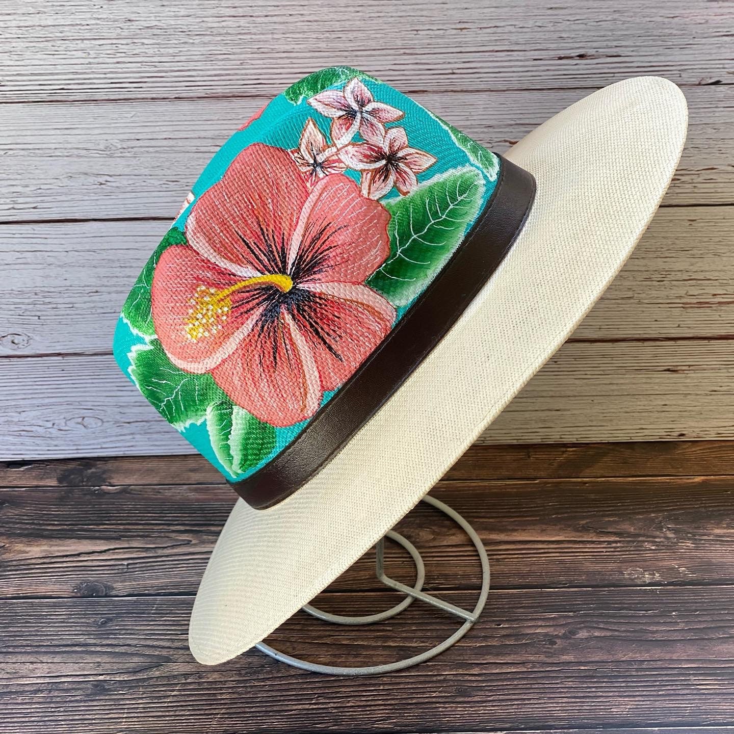 Hand Painted Panama Style Hat - Etsy