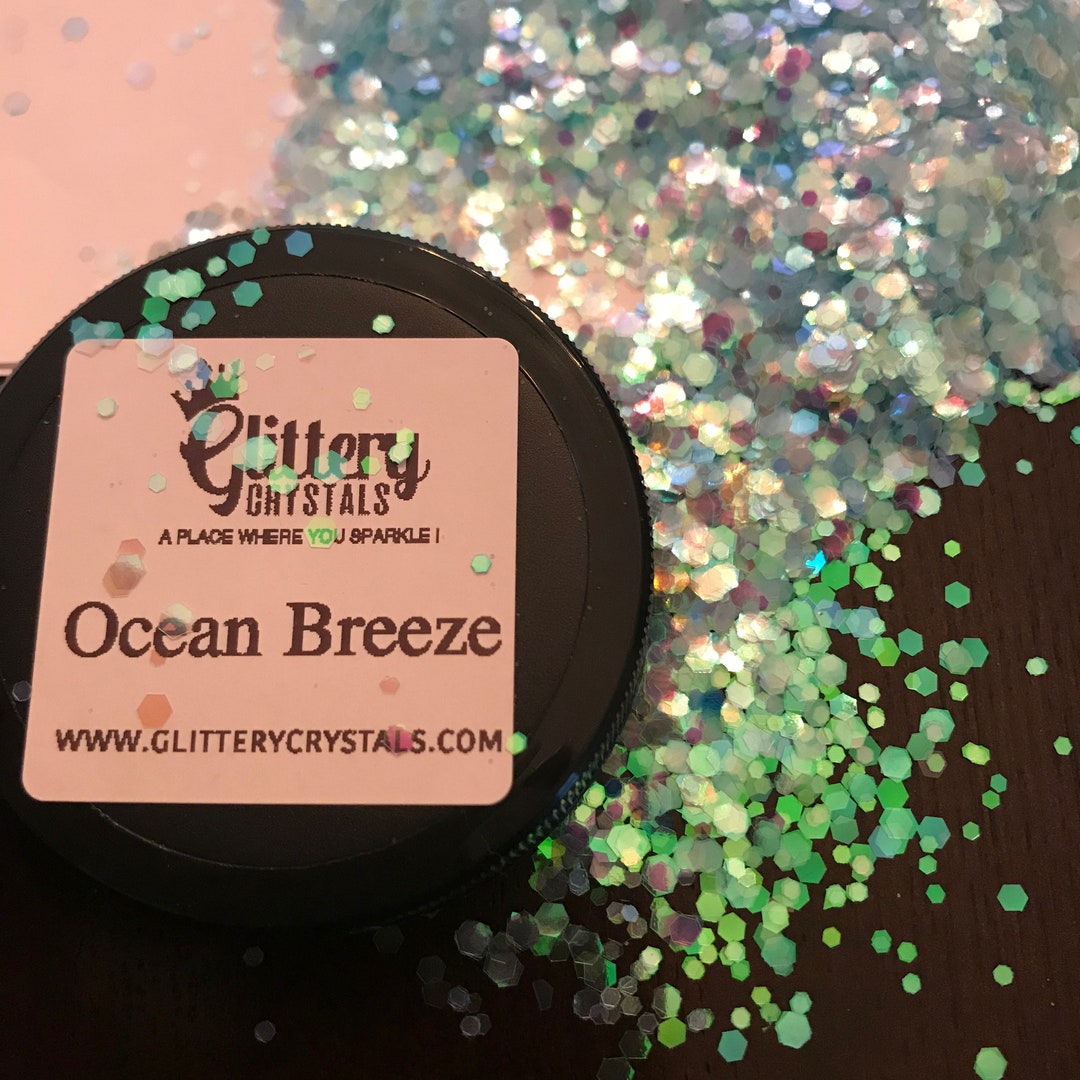 Ocean Breeze Blue Iridescent Mix Blue Glitter Chunky - Etsy