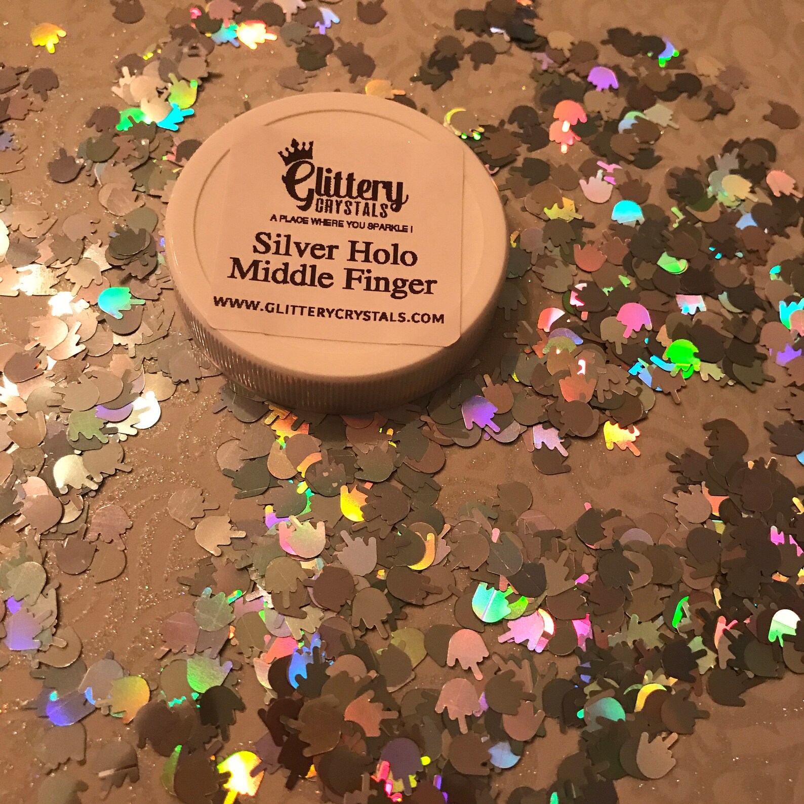 Silver Holo Middle Finger Holo Shaped Glitter Adult | Etsy