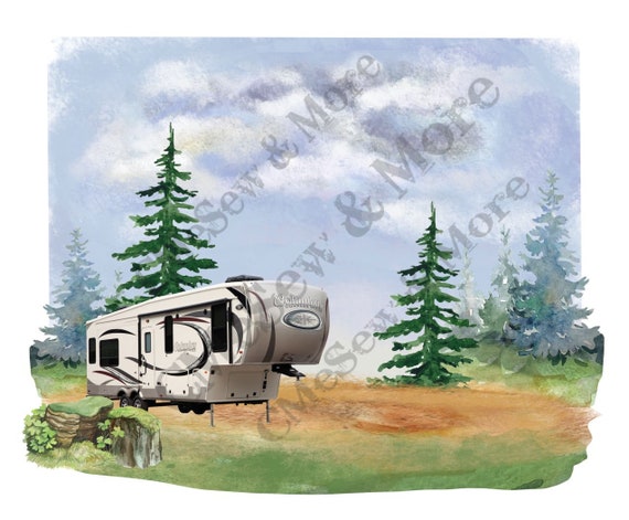 Camping Background Camping 5th Wheel Columbus 2 PNG - Etsy