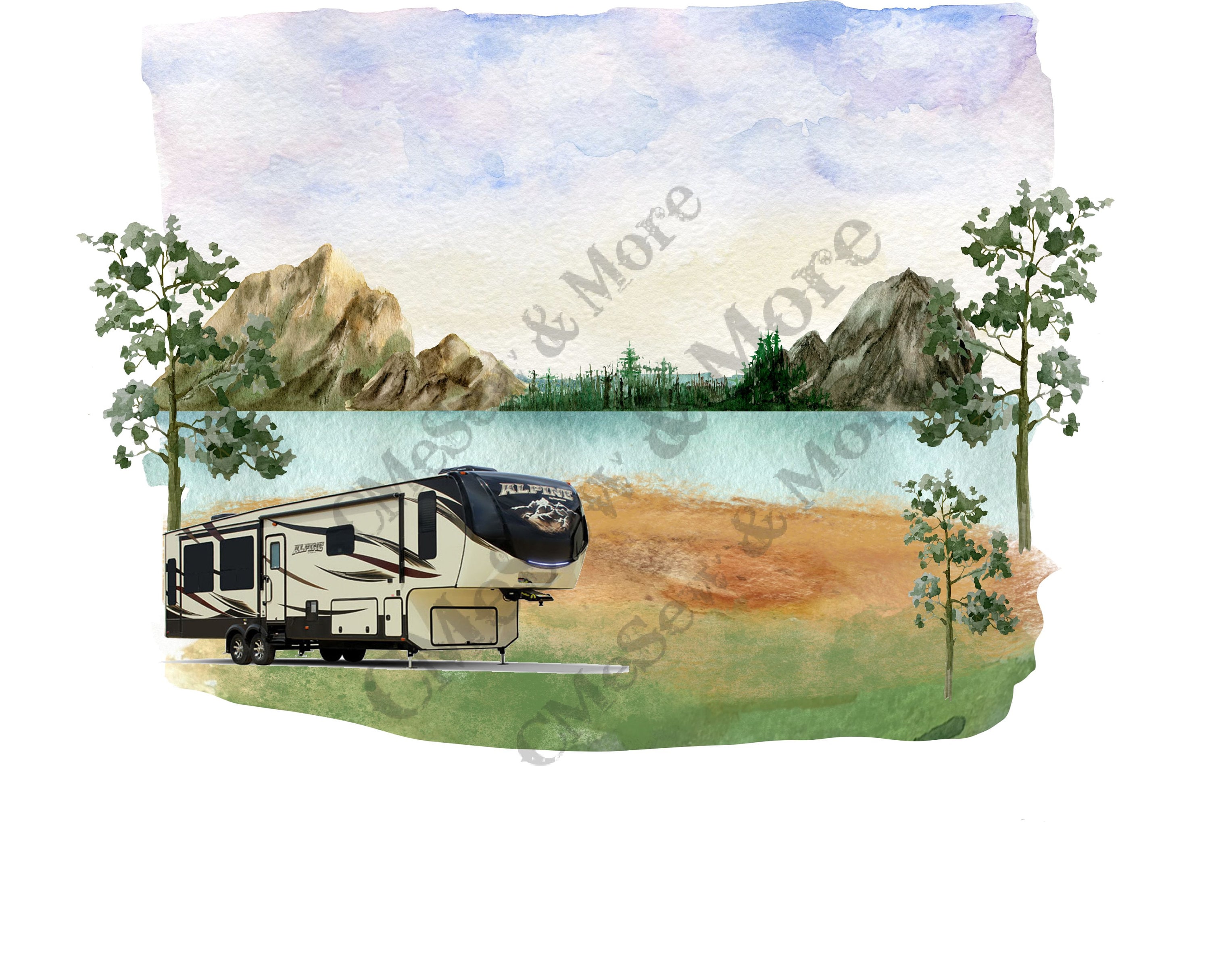 Camping Background, Camping 5th Wheel Alpine 2, PNG - Etsy