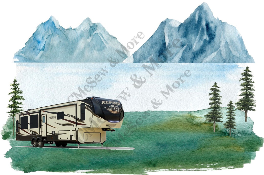 Camping Background, Camping 5th Wheel Alpine 1, PNG - Etsy