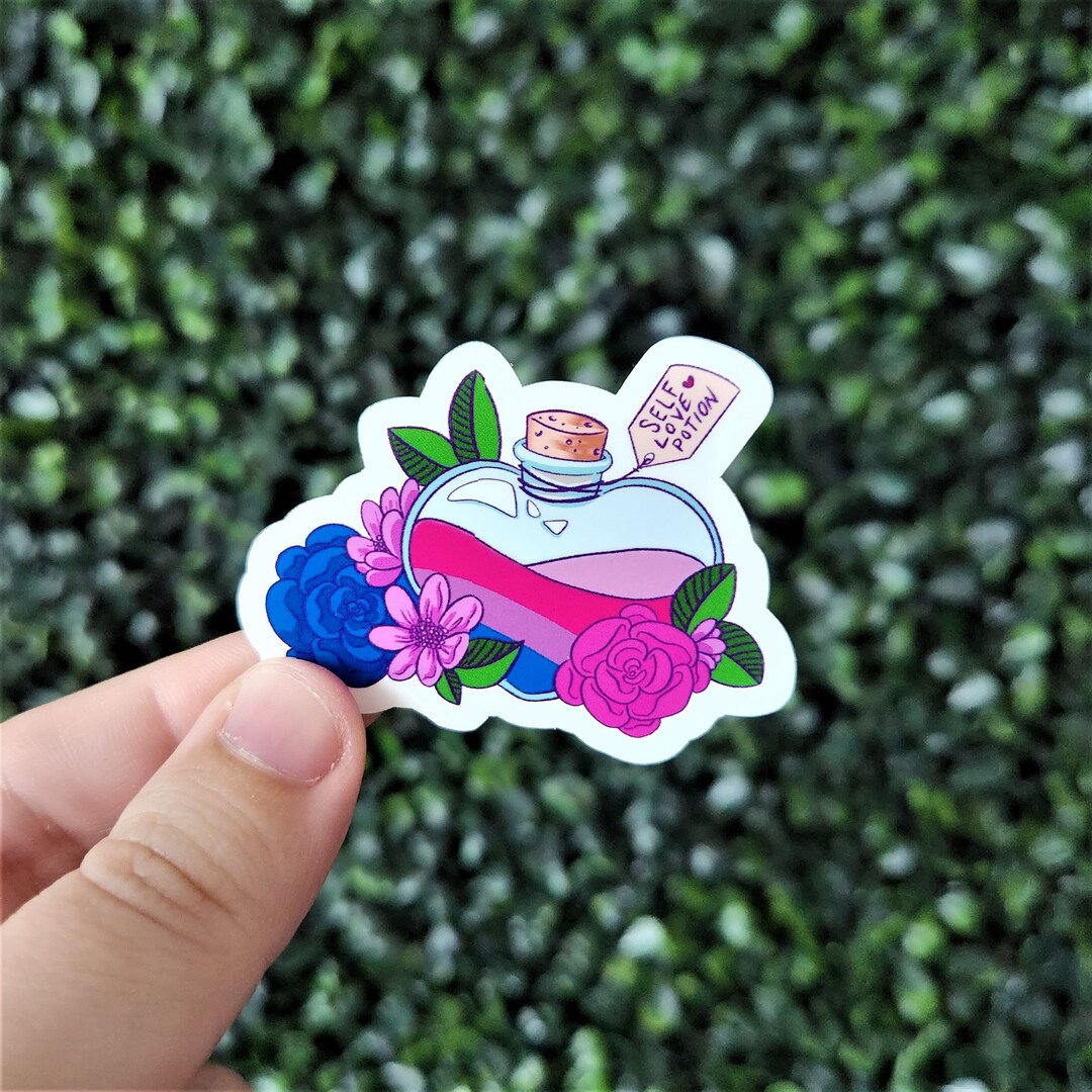 B GRADE: Bisexual Pride Self Love Potion Small Vinyl Sticker, Pride ...
