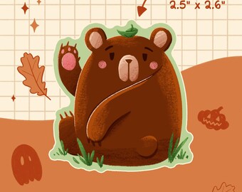 Bearable Die Cut Sticker Vinyl Sticker Waterproof 2.5 X 2.6 cute, Teddy ...