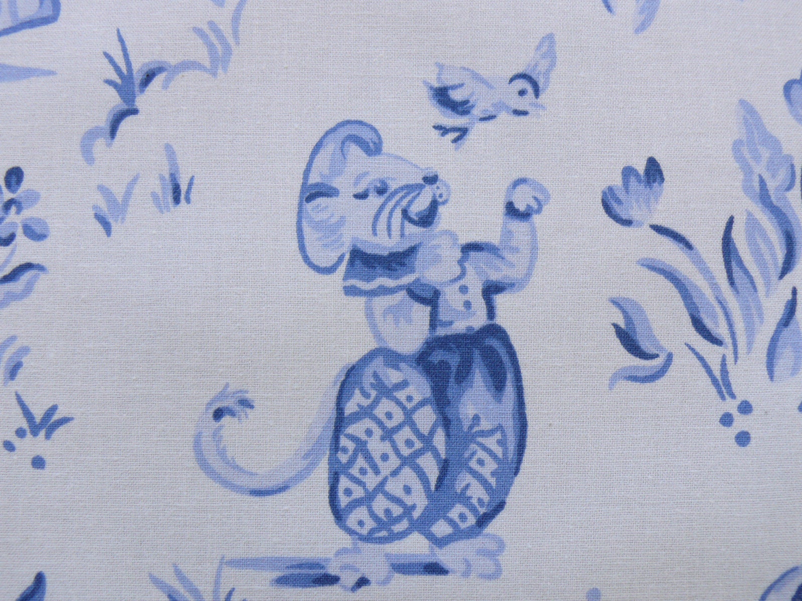 By Yard Scalamandre Life on Top of Cranberry Hill Blue Animal Cat Frog ...