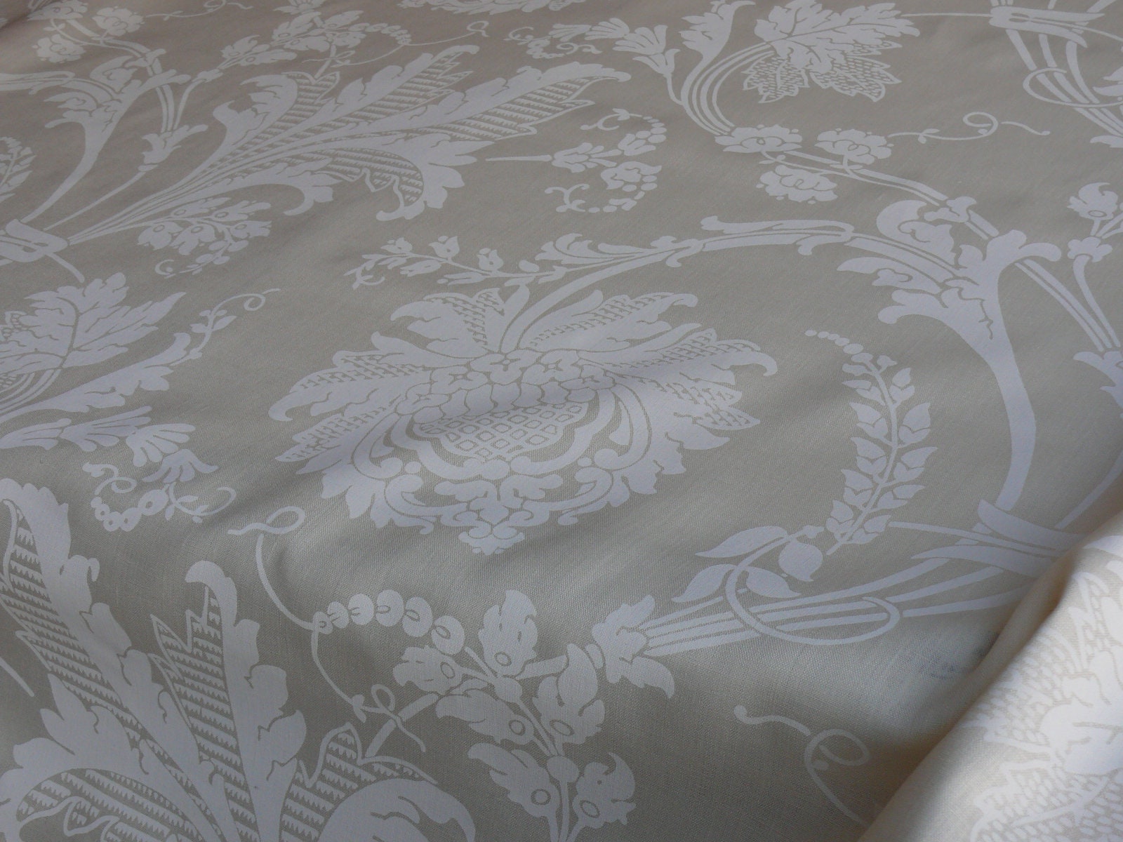 By Yard Brunschwig & Fils Upton Damask Linen Print Oyster - Etsy