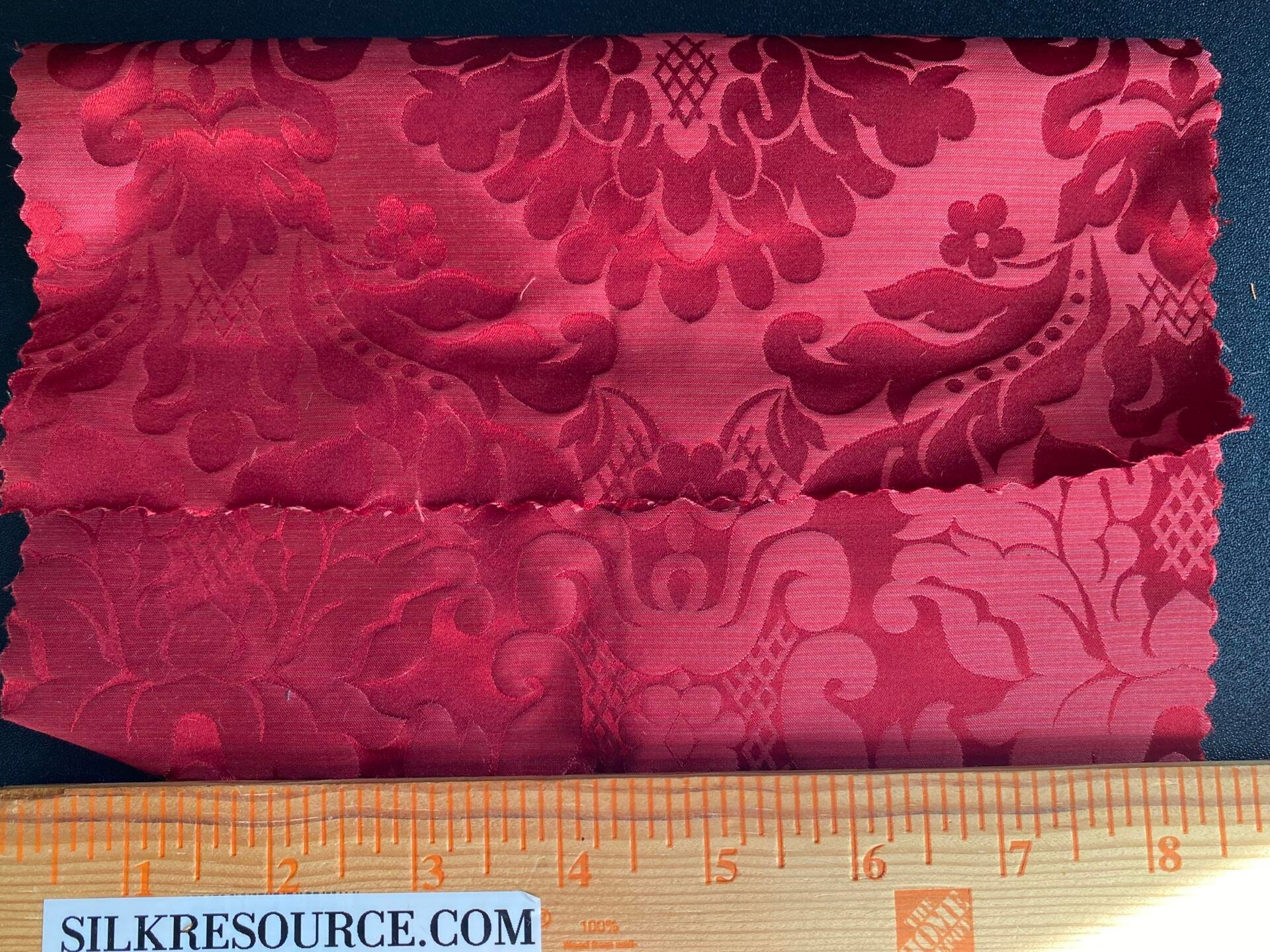High End Veranda Renaissance Damask 100% Silk Ruby Red Crimson - Etsy