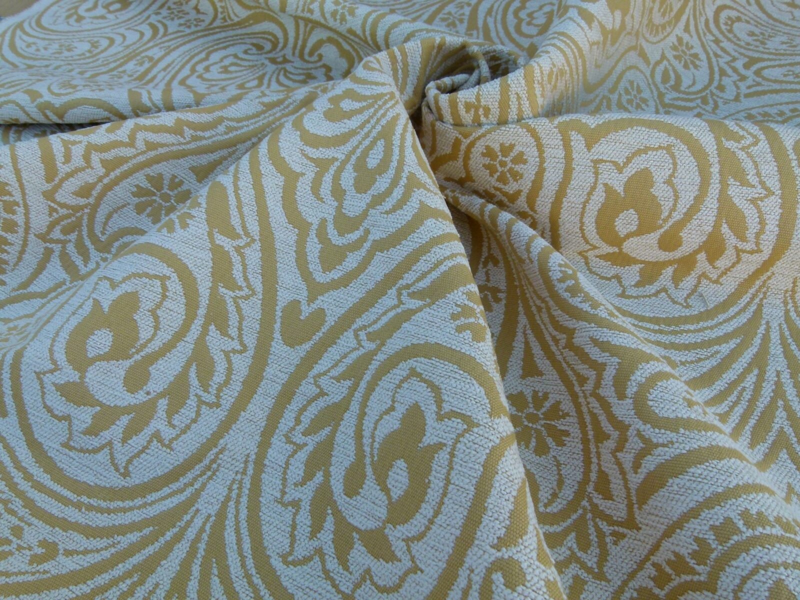 Scalamandre Rodinia Sunshine Yellow Gold White Organic Cotton Classic ...