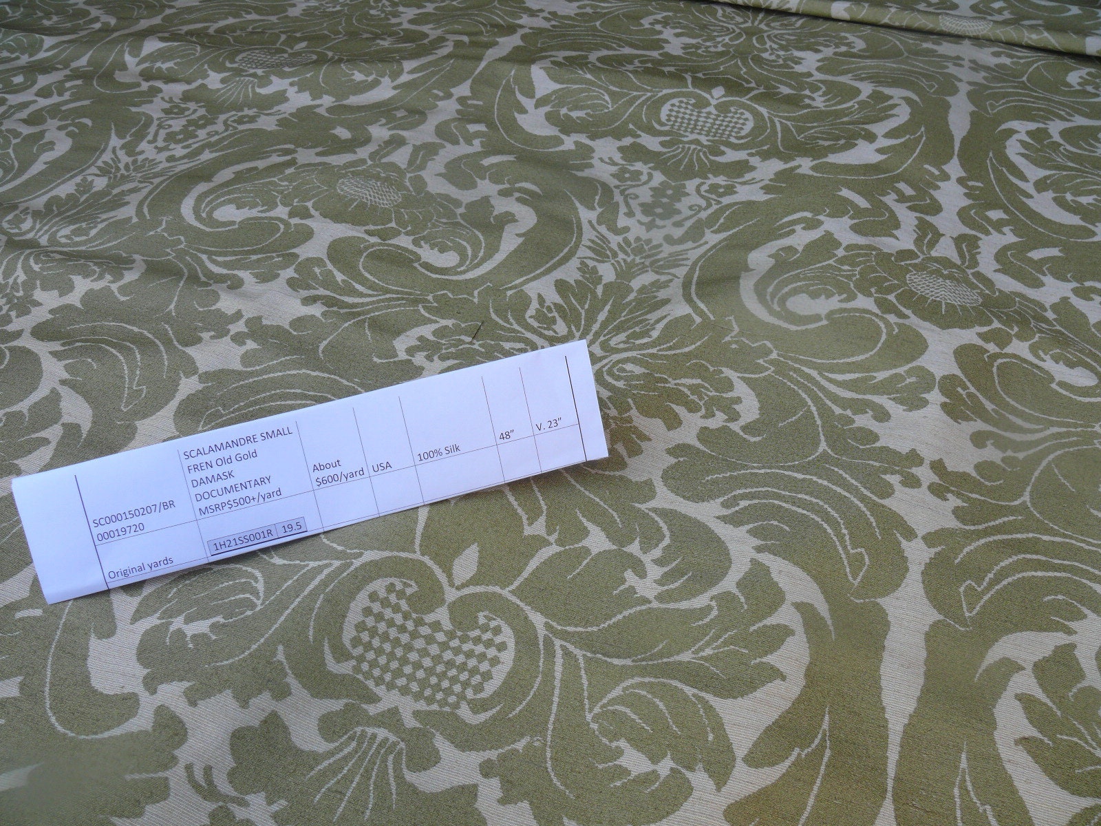 By Yard Scalamandre Small Fren Old Gold Damask Documentary - Etsy