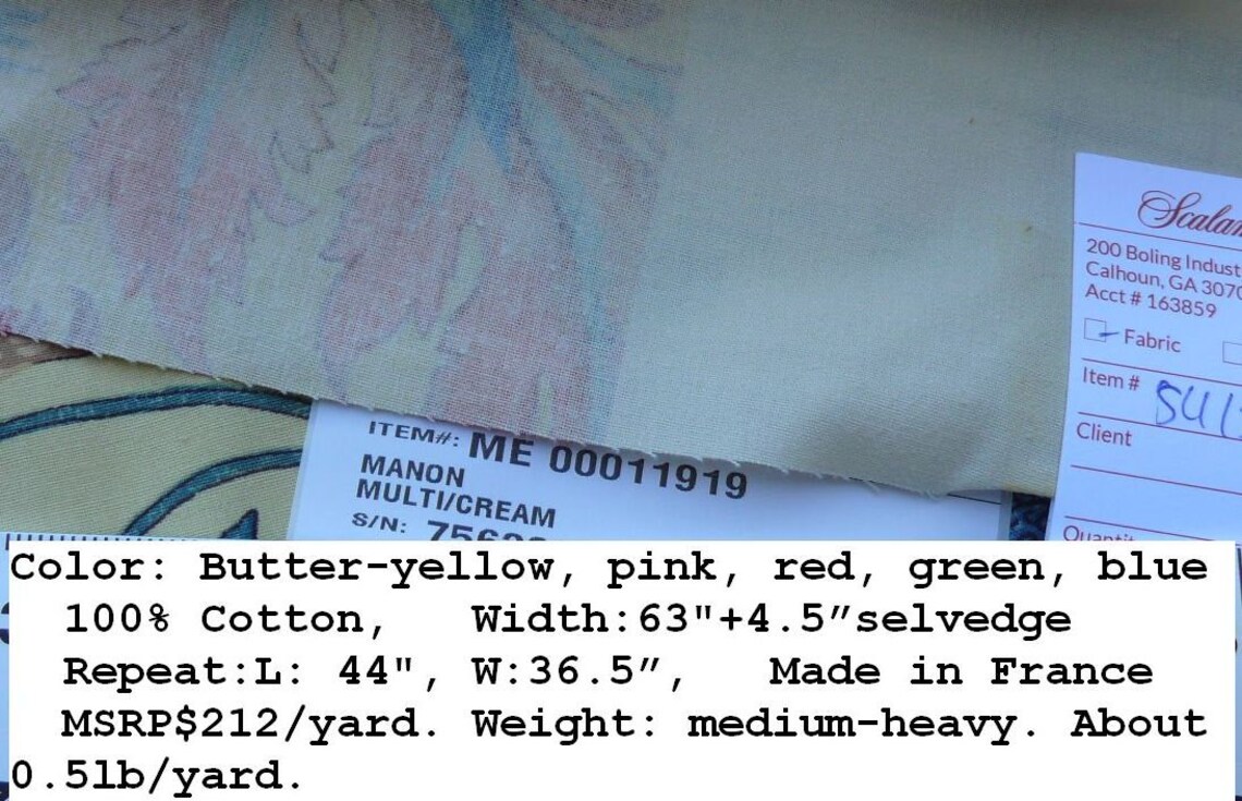 By Yard Scalamandre Manon Multi/cream Yellow Wild Tropical - Etsy