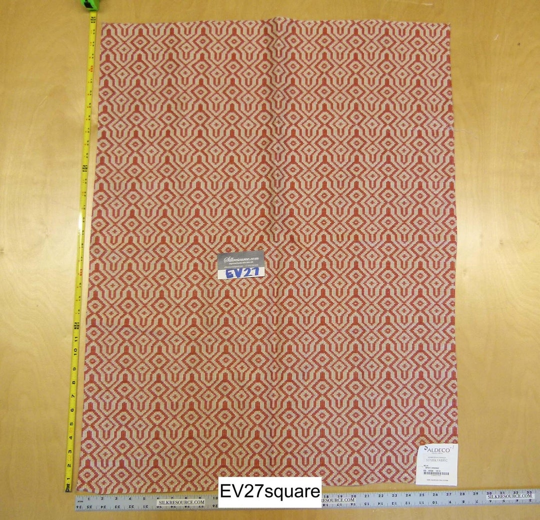 Scalamandre ALDECO Beja Spicy Orange Small Jacquard Geometric - Square ...