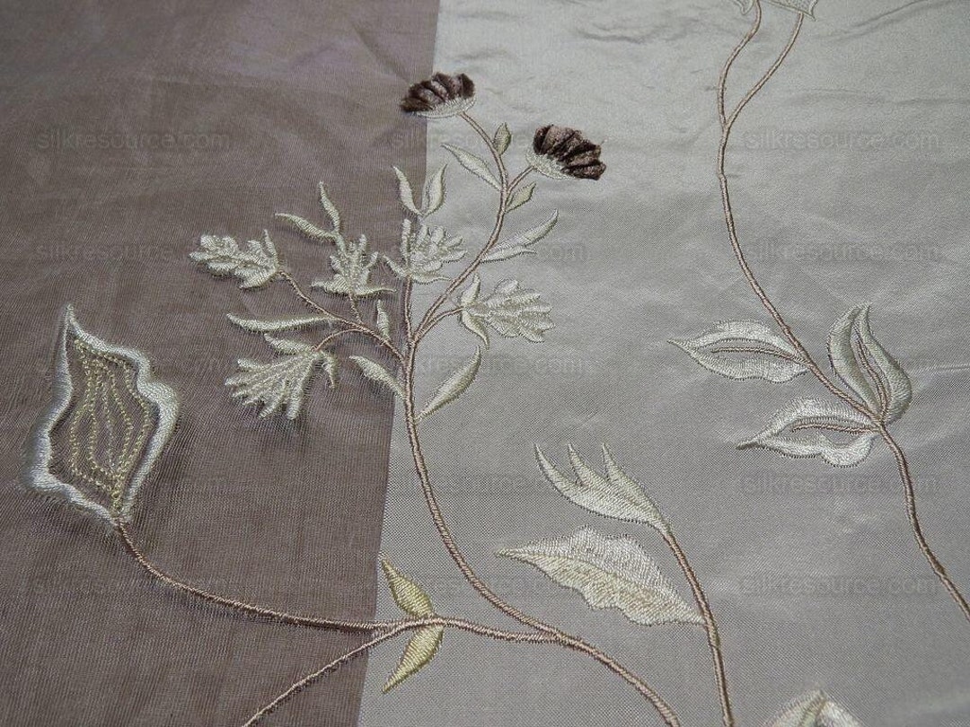Scalamandre Parvati Silk Organza Sheer Embroidery Floral Dress ...