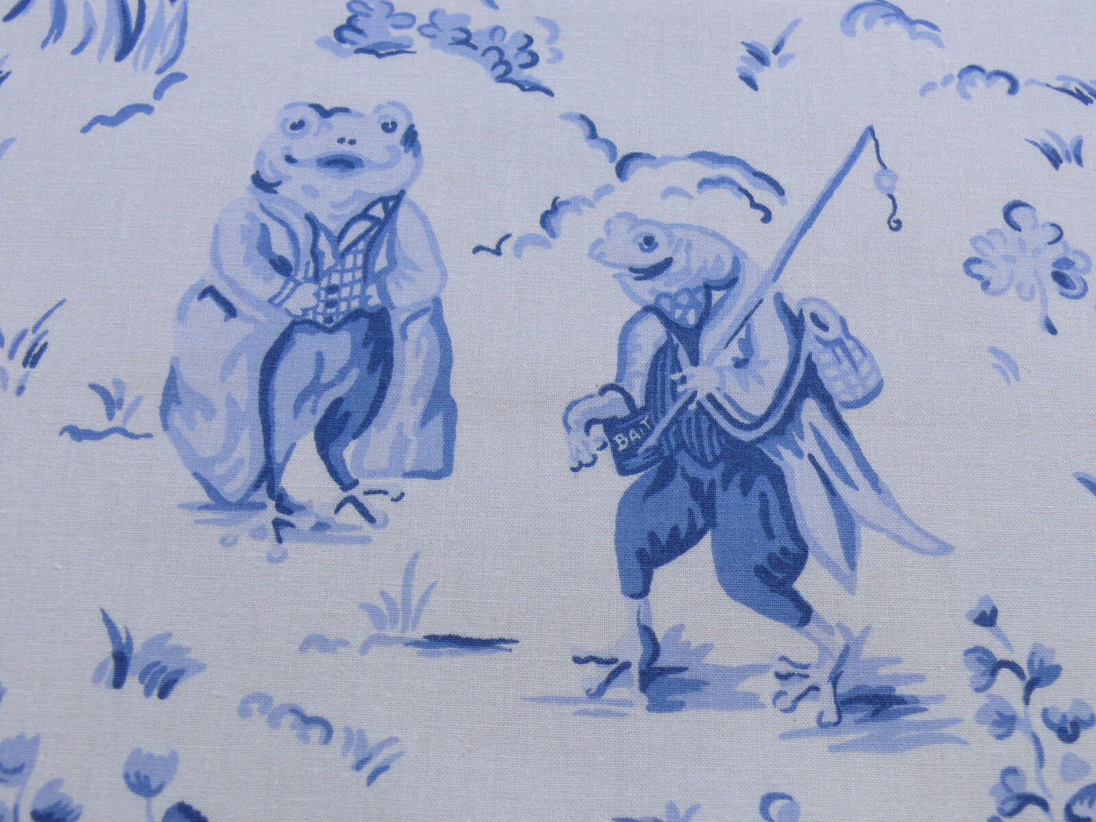 By Yard Scalamandre Life on Top of Cranberry Hill Blue Animal Cat Frog ...