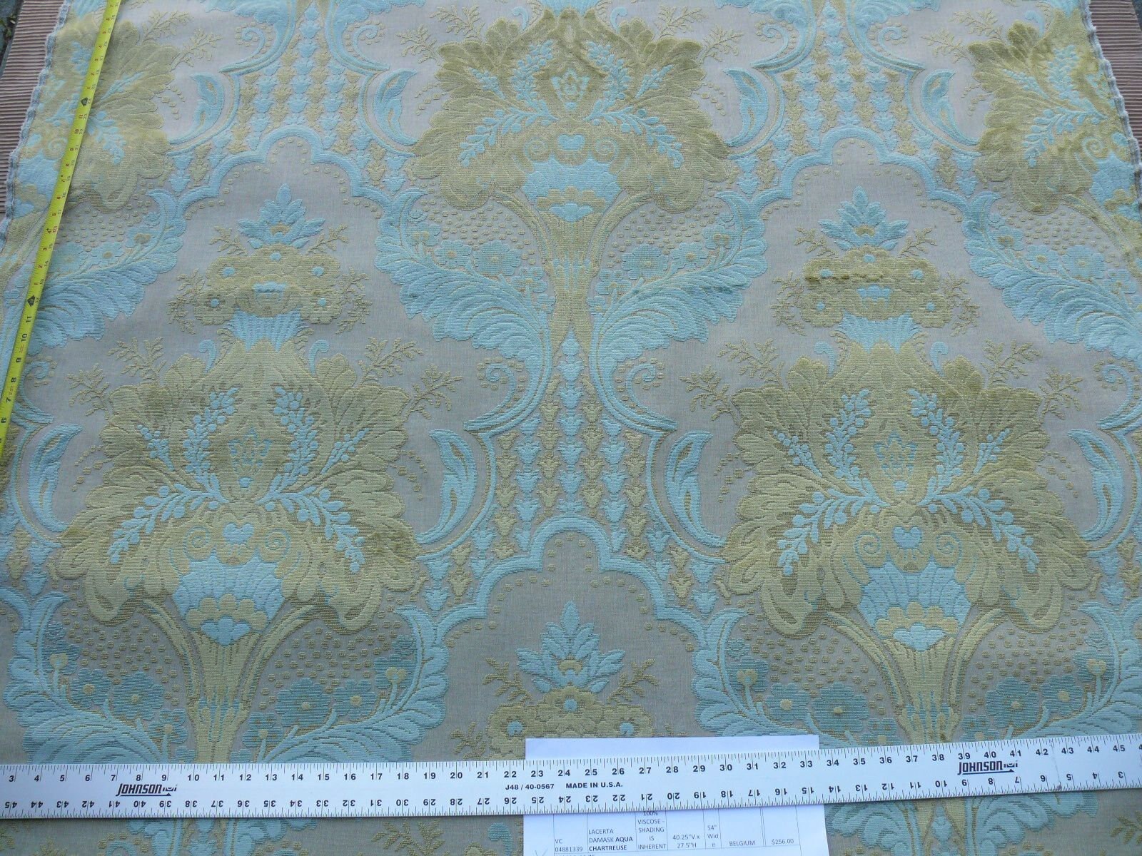 SOLD 7.75Y Scalamandre Lacerta Damask Cut Velvet Aqua - Etsy