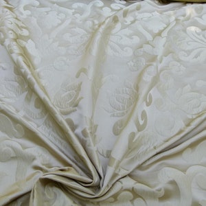 Silk Satin Simply Greek Ogee Damask Renaissance Cream - White - Etsy