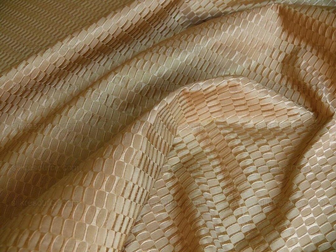 100% Silk Jacquard Oval Lozenge "wheat" Gold - Etsy