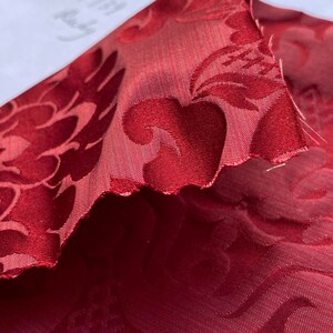 High End Veranda Renaissance Damask 100% Silk Ruby Red Crimson - MSRP ...