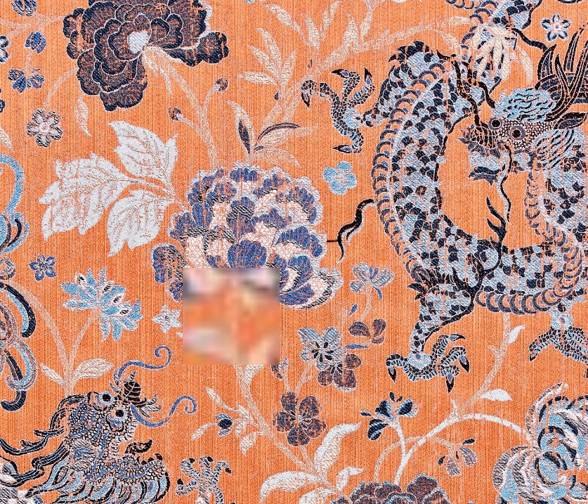 Scalamandre Dragon Tableau Persimmon Blue Lampas Chinoiserie Orange ...
