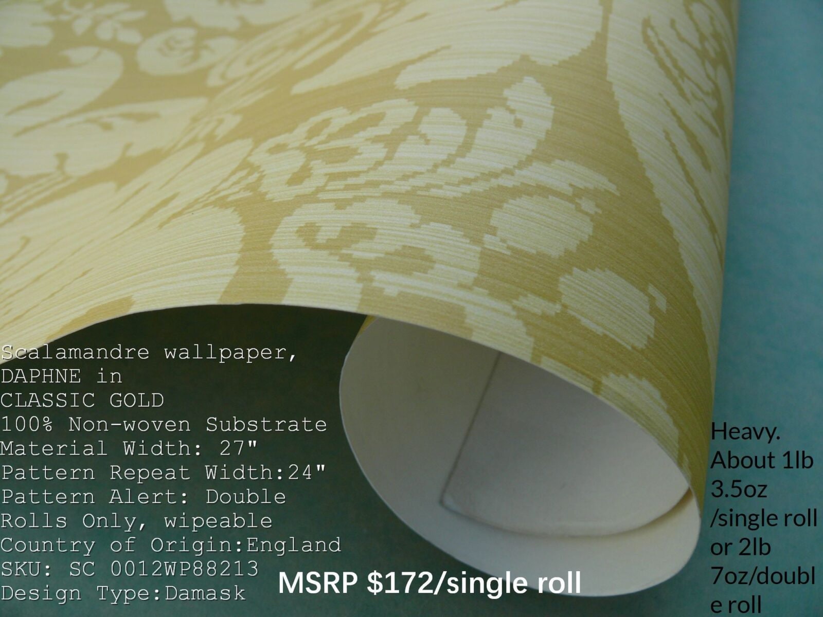 High End Wallpaper Scalamandre "daphne Classic Gold" Renaissance Damask ...
