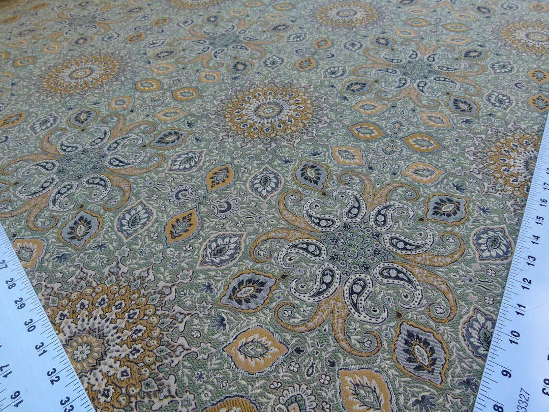 Scalamandre Bessarabia Gw Reseda Green Gold Arabic Brocade Old World ...