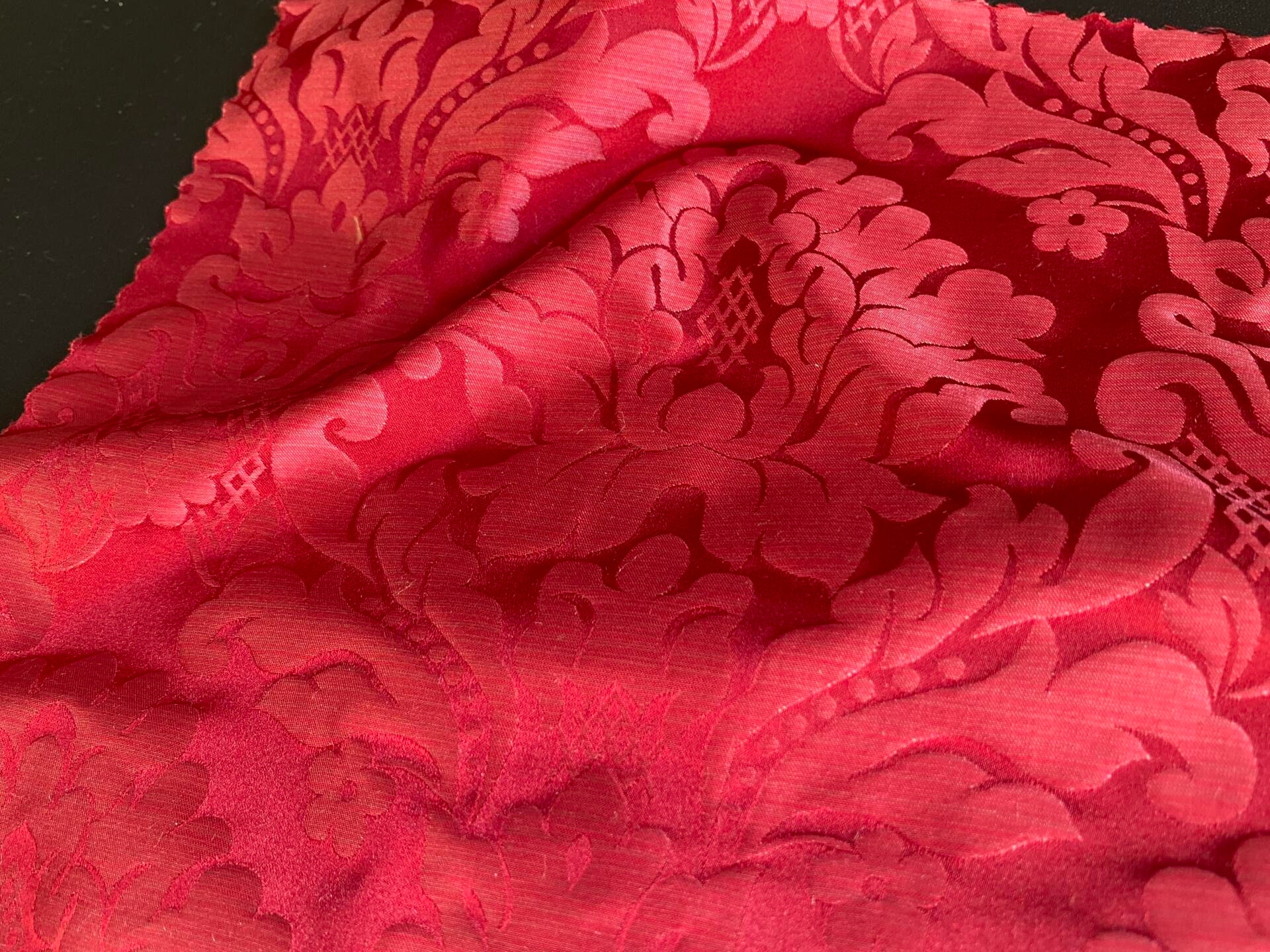 High End Veranda Renaissance Damask 100% Silk Ruby Red Crimson - Etsy