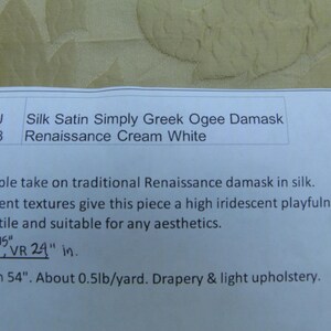 Silk Satin Simply Greek Ogee Damask Renaissance Cream - White - Etsy