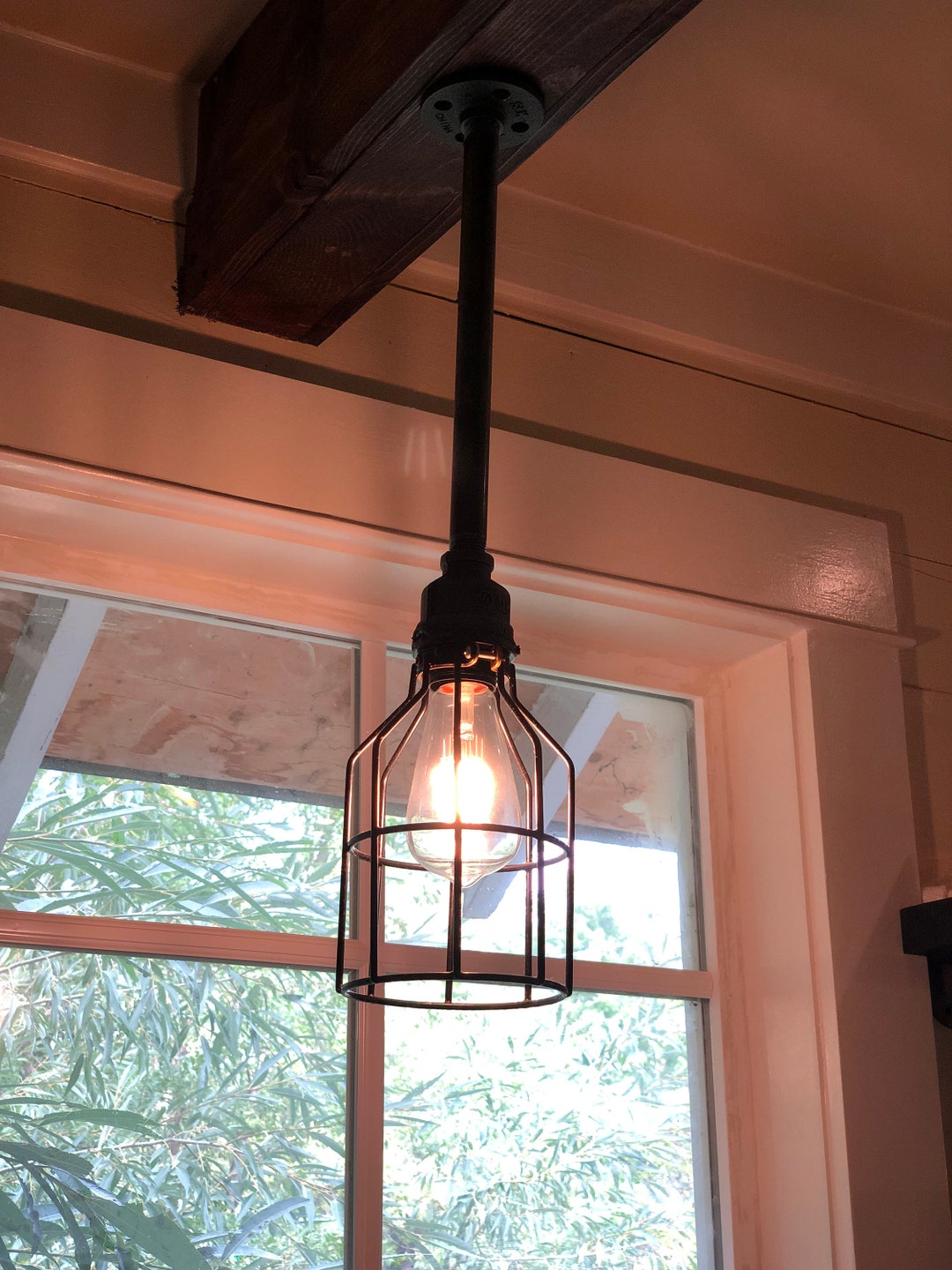 Pendant Light - Black Iron Pipe - Etsy