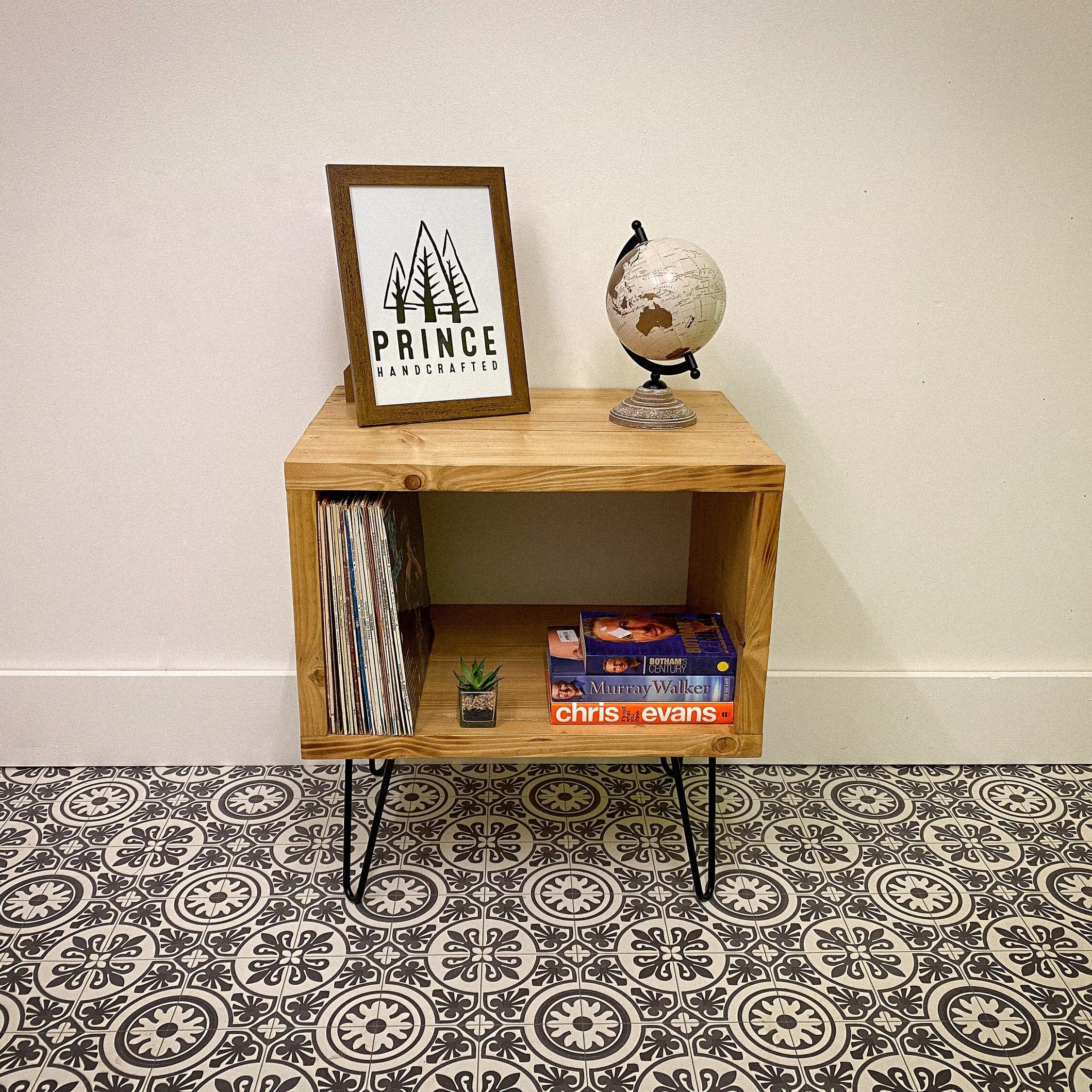 Record Player Stand Rustic Vinyl Hifi Storage Side Table | Etsy UK