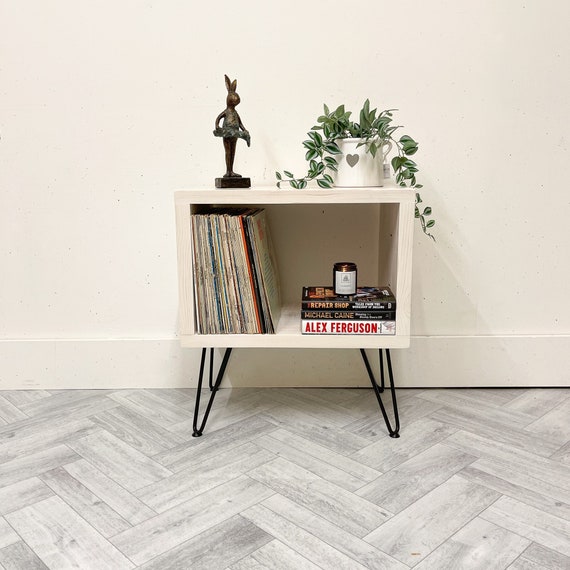 Record Player Stand Rustic Vinyl Hifi Storage Side Table | Etsy UK